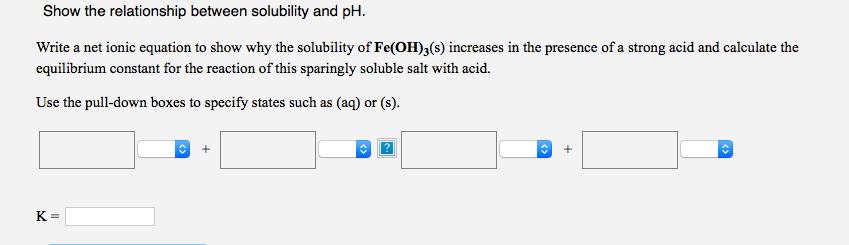 Show the relationship between solubility and pH. | Chegg.com