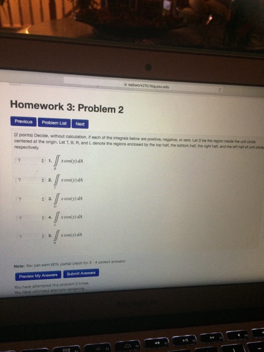 Solved Decide, without calculation, if each of the integrals | Chegg.com