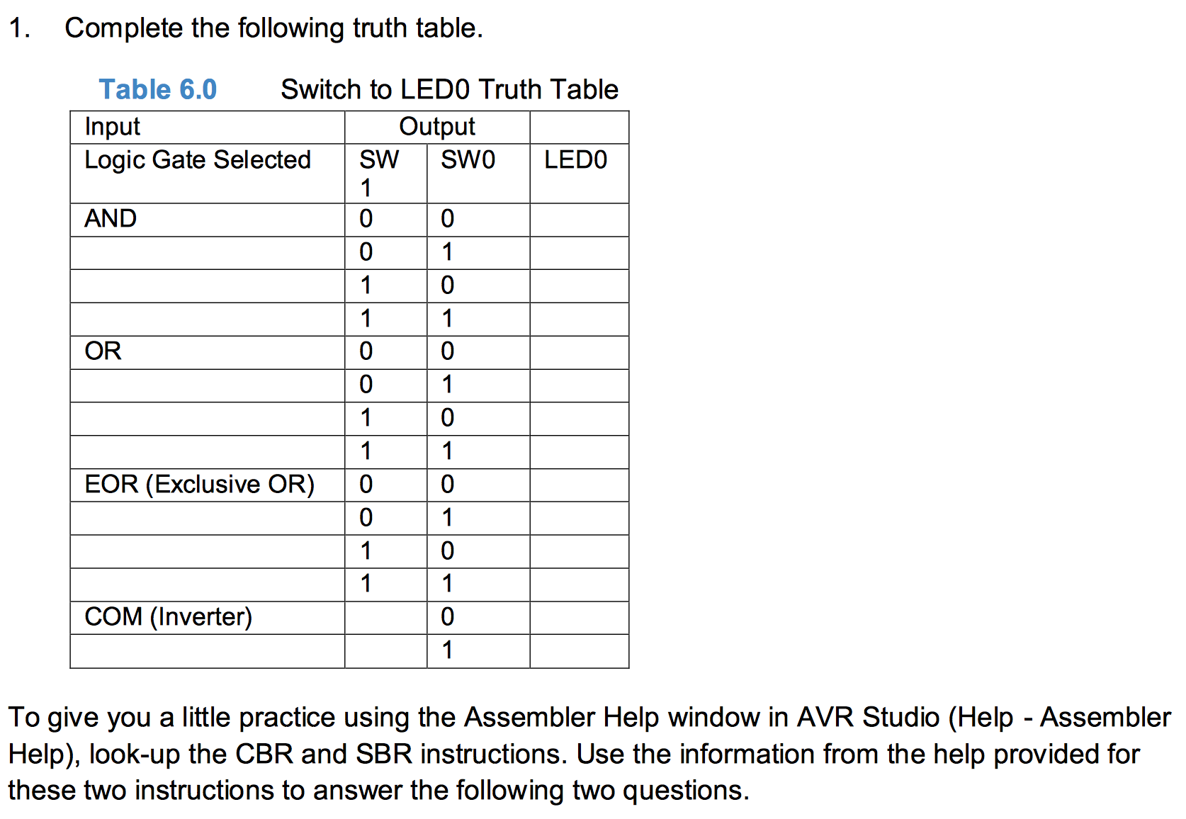 Solved Complete The Following Truth Table To Give You A