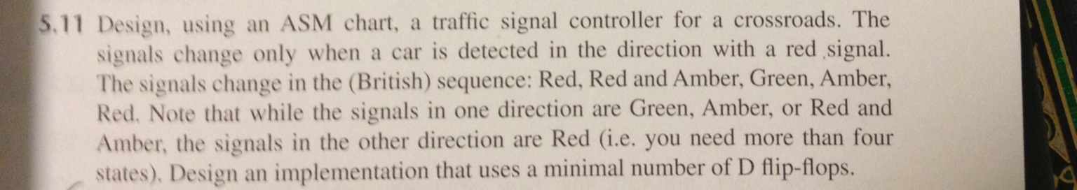 Design, using an ASM chart, a traffic signal | Chegg.com