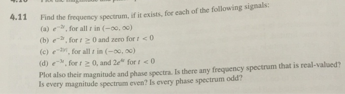 Solved Find the frequency spectrum, if it exists, for each | Chegg.com