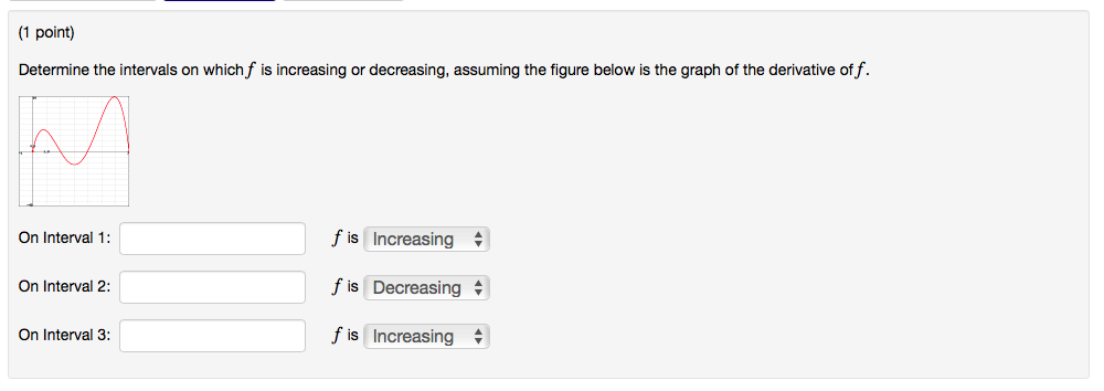Solved 1 point) Determine the intervals on which f is | Chegg.com