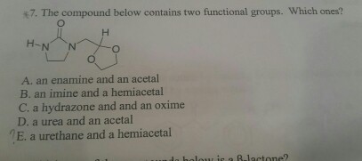 Solved The compound below contains two functional groups. | Chegg.com