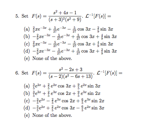 Solved Set F(s) = s2 + 4s-1/(s+3)2(s2+9). L-1[F(s)]= | Chegg.com
