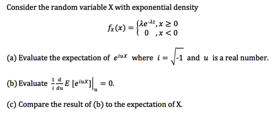 Solved Consider The Random Variable X With Exponential