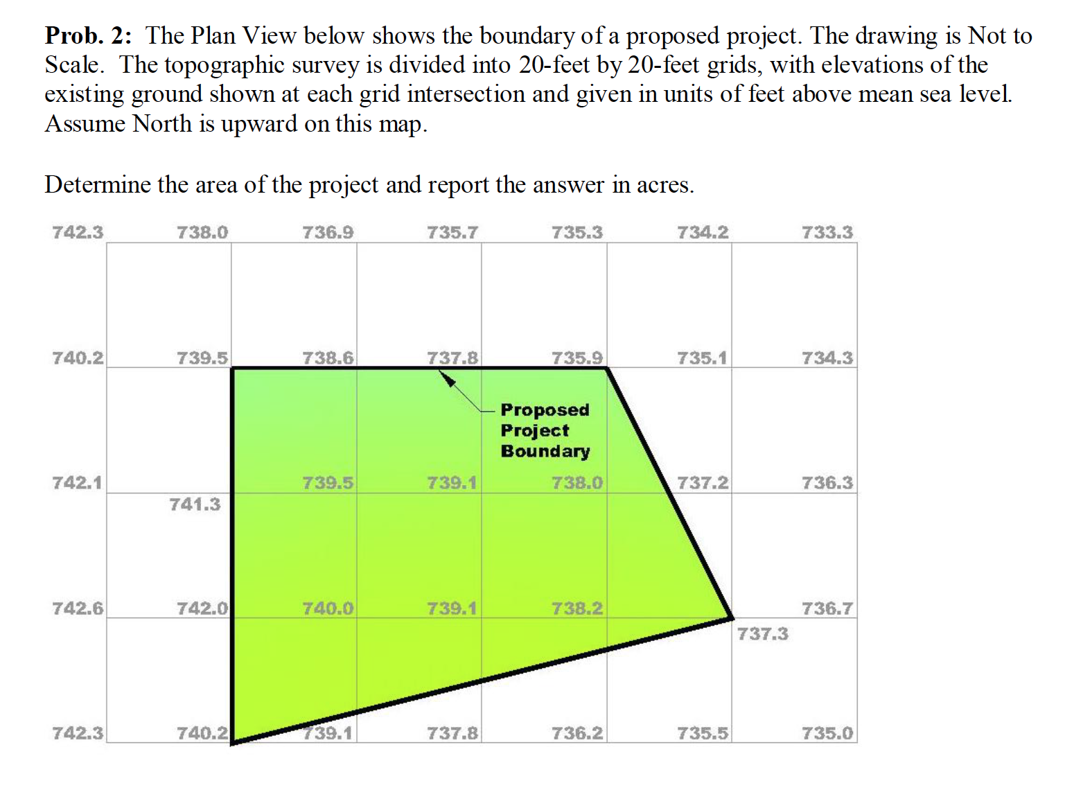 Solved Prob. 2: The Plan View below shows the boundary of a | Chegg.com