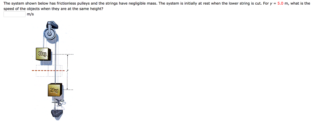 Solved The system shown below has frictionless pulleys and | Chegg.com