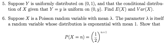 Solved Suppose Y is uniformly distributed on (0, 1), and | Chegg.com