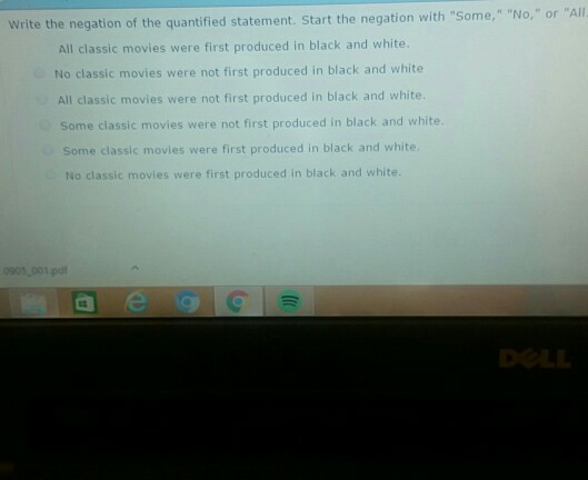 Solved Write the negation of the quantified statement. Start | Chegg.com
