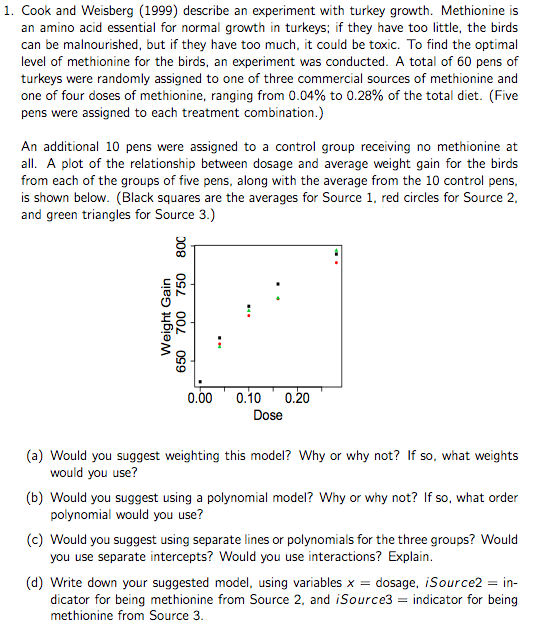 Cook and Weisberg (1999) describe an experiment with | Chegg.com