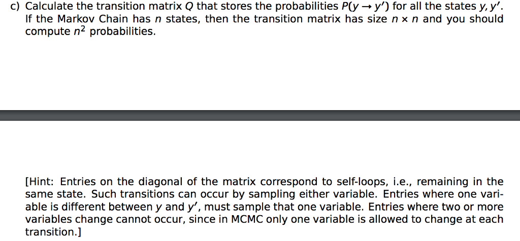 Calculate the transition matrix Q that stores the | Chegg.com