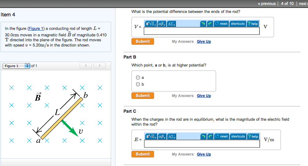 Solved part c :When the charges in the rod are in | Chegg.com
