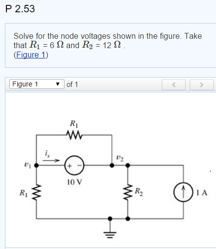 Solved PART A Find the node voltage v1. Express your | Chegg.com