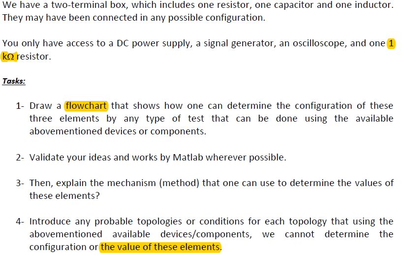 Solved We have a two-terminal box, which includes one | Chegg.com