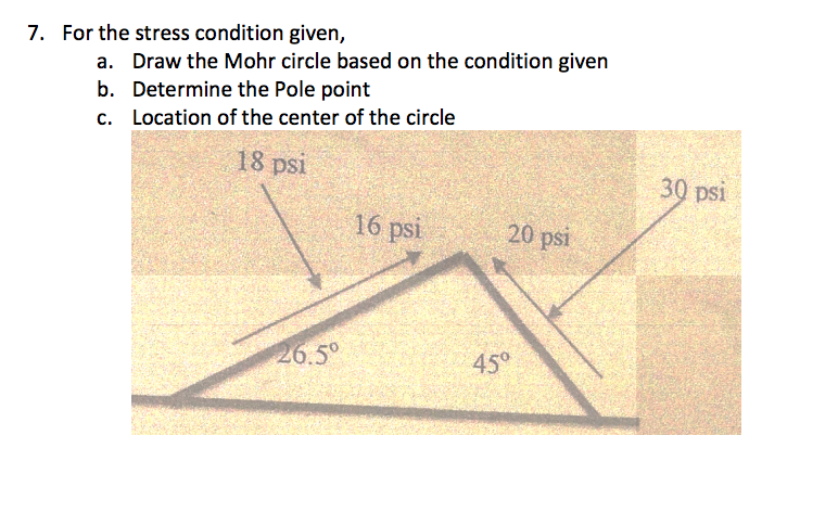 Solved 7. For the stress condition given, a. Draw the Mohr | Chegg.com