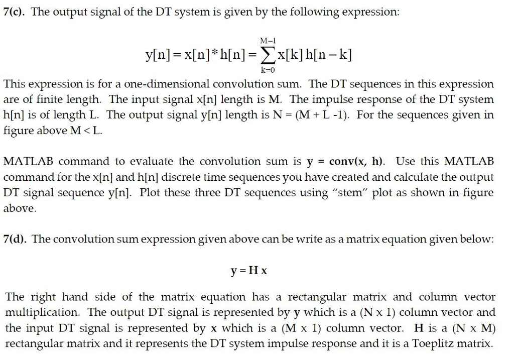 Solved In this problem you will work on convolution sum | Chegg.com