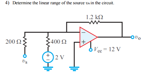 4) Determine the linear range of the source vs in the | Chegg.com