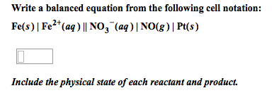 Solved Write a balanced equation from the following cell | Chegg.com