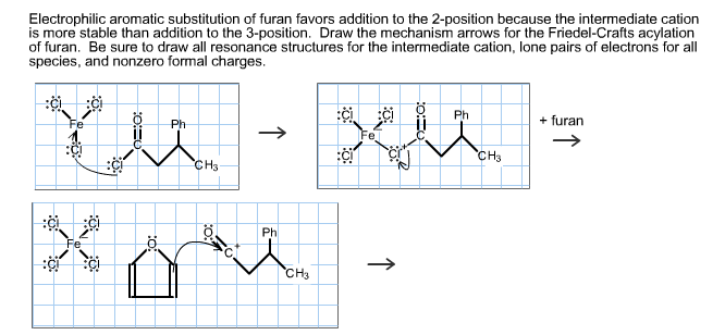 Solved Electrophilic aromatic substitution of furan favors | Chegg.com