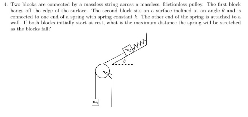 4. Two blocks are connected by a massless string | Chegg.com