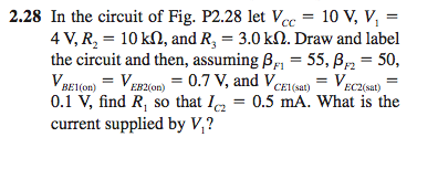 Solved 2.28 In the circuit of Fig. P2.28 let V 100 V, VI 4 | Chegg.com