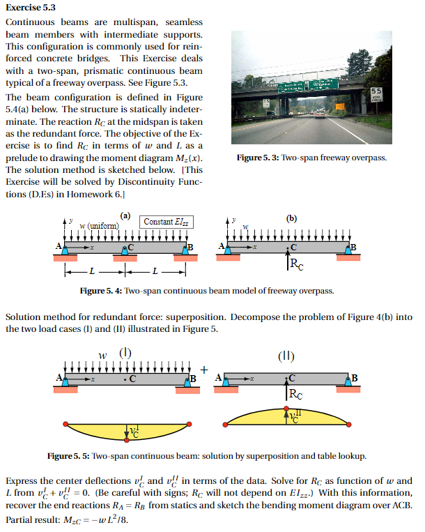 Solved Exercise 5.3 Continuous beams are multispan, seamless | Chegg.com