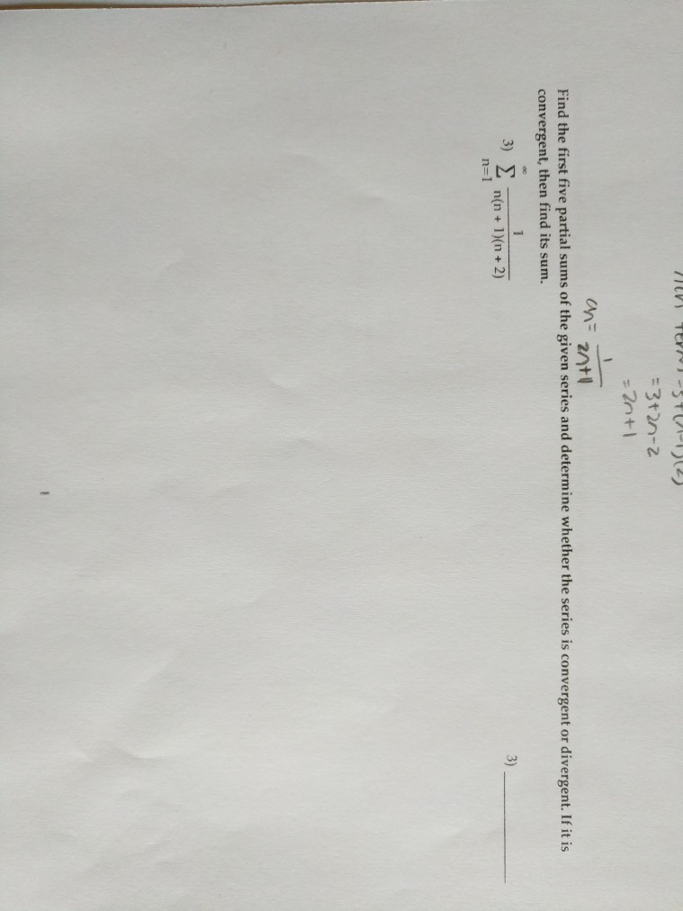 Solved Find the first five partial sums of the given series | Chegg.com