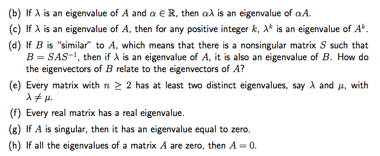 Solved 1. [Eigenvalue/vector properties, 10pts] Prove the | Chegg.com