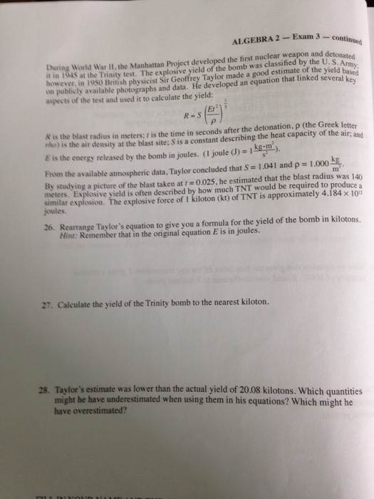 During world war II, the manhattan Project developed | Chegg.com