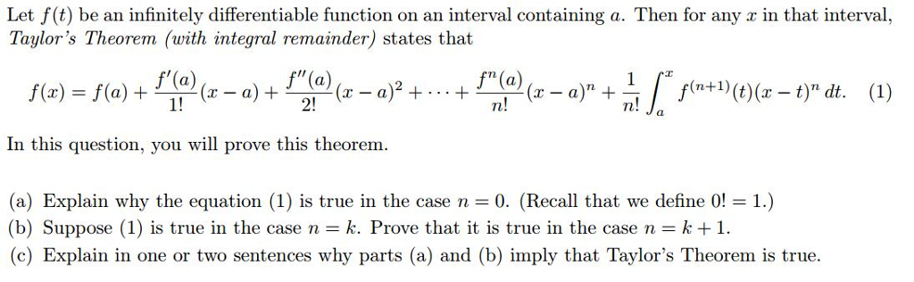 Solved Let F T Be An Infinitely Differentiable Function On