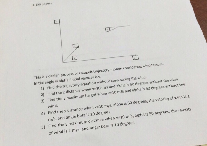 This is a design process of catapult trajectory | Chegg.com