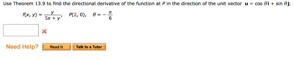 Solved Use Theorem 13.9 to find the directional derivative | Chegg.com