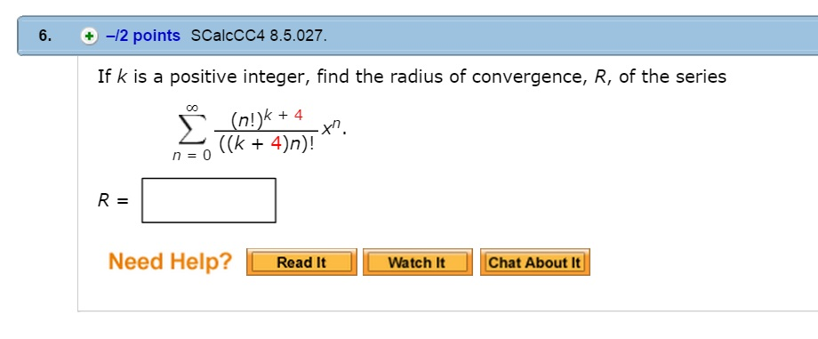 Solved If k ?s a positive integer, find the radius of | Chegg.com