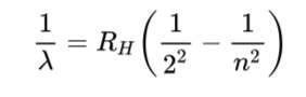 Solved Below is the Balmer formula for hydrogen and a | Chegg.com