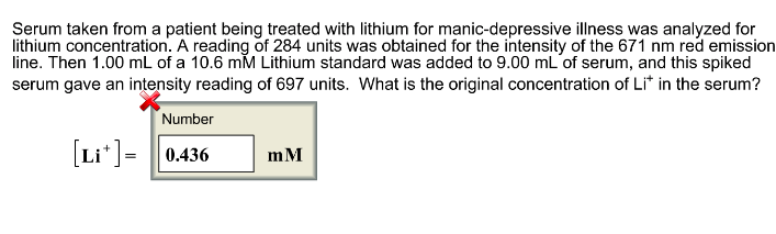 Solved Serum Taken From A Patient Being Treated With Lithium