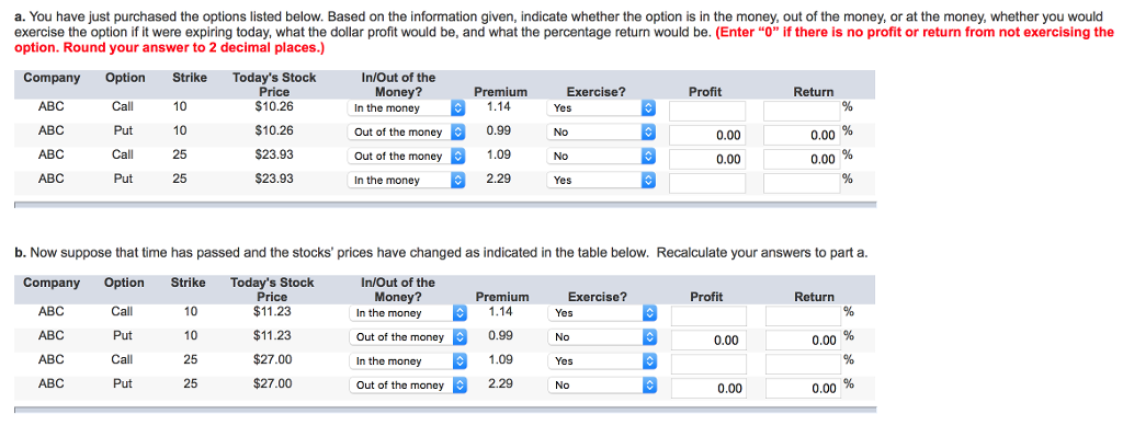 Solved a. You have just purchased the options listed below. | Chegg.com