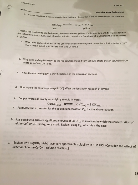 Solved Methyl red, HMR is a common acid-base indicator. In | Chegg.com