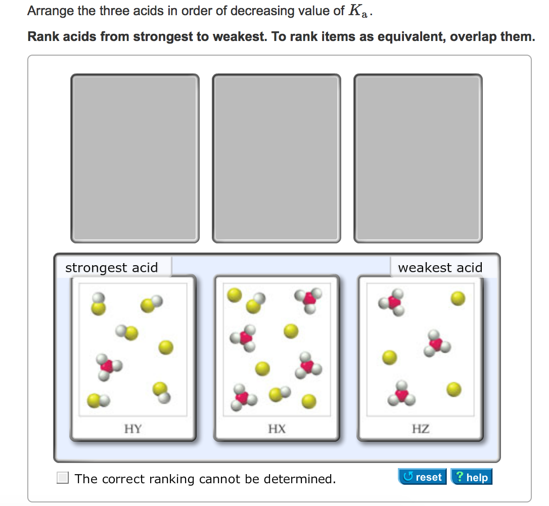 Solved Arrange the three acids in order of decreasing value | Chegg.com