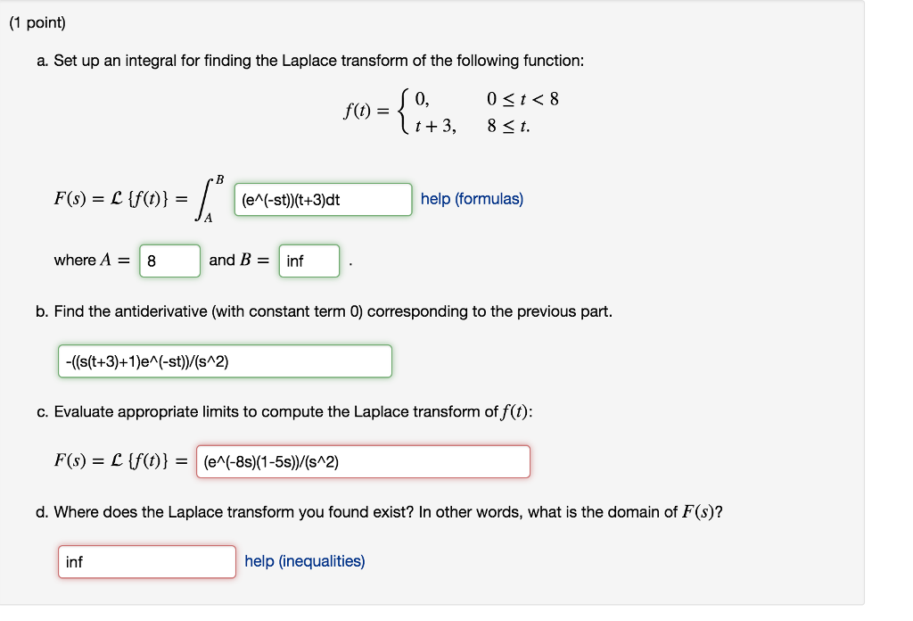Solved Set up an integral for finding the Laplace transform | Chegg.com Solved Set up an integral for finding the Laplace transform | Chegg.com