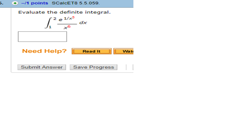 Solved -/1 points SCalcET8 5.5.059 Evaluate the definite | Chegg.com
