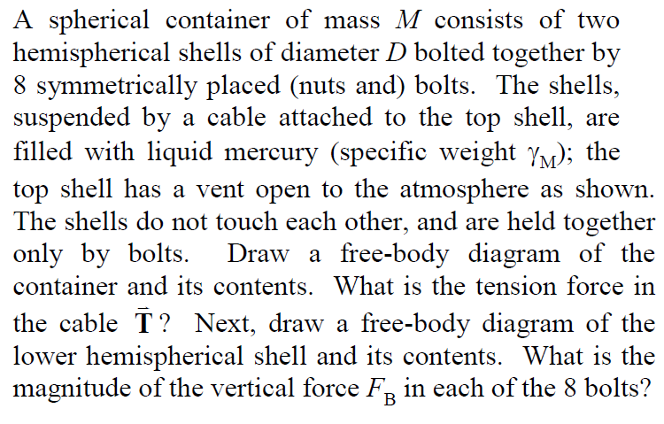 Solved A spherical container of mass M consistsof two | Chegg.com