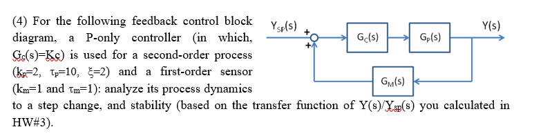 Solved For the following feedback control block diagram, a | Chegg.com
