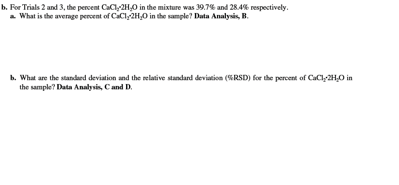 A sample of a CaCl2 middot 2H2O/K2C2O4 middot H2O | Chegg.com