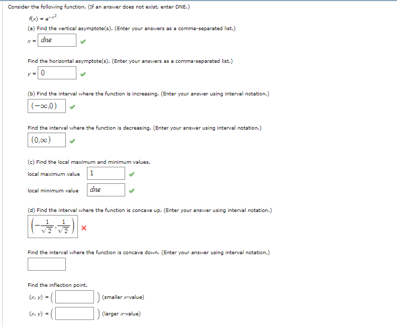 Solved Consider the following function. (If an answer does | Chegg.com