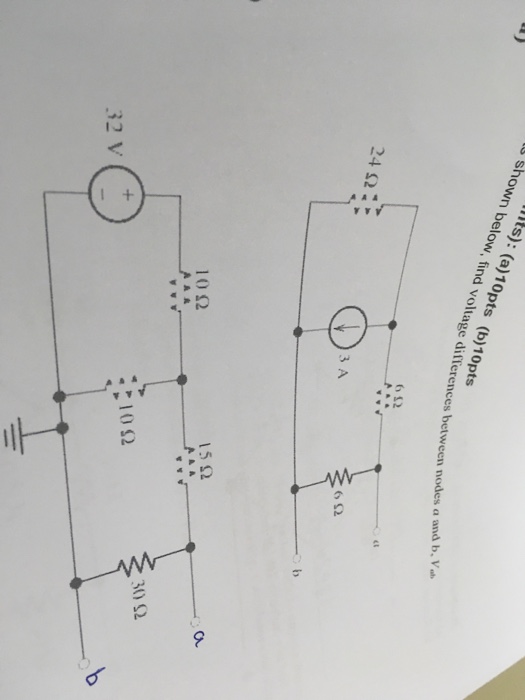 Solved Find voltage differences between nodes a and b, V_ab | Chegg.com