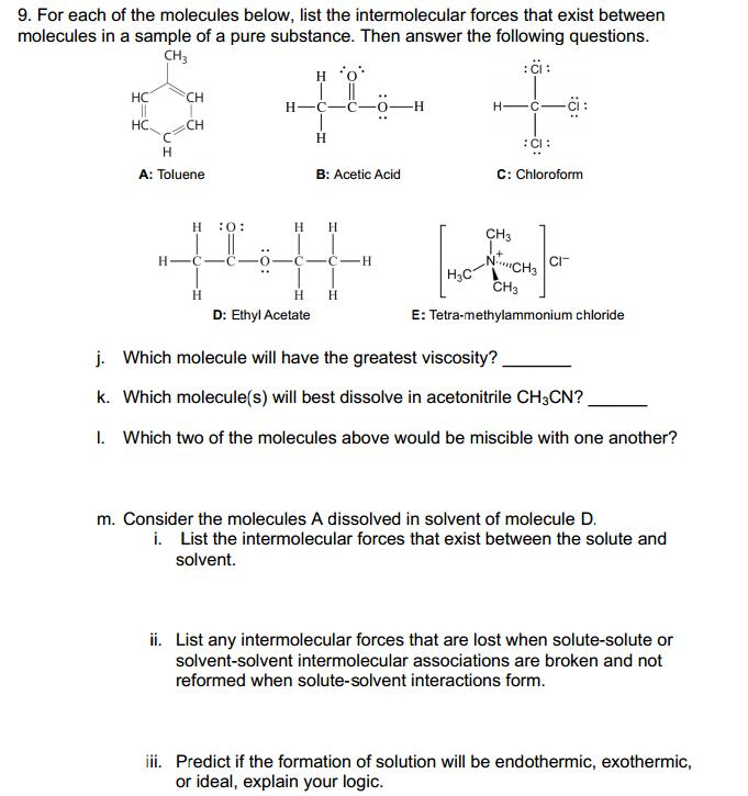 Solved For each of the molecules below, list the | Chegg.com Solved For each of the molecules below, list the | Chegg.com