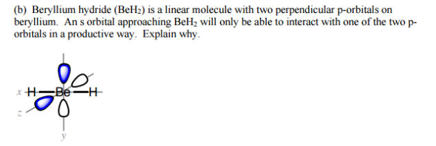 Solved Beryllium hydride (BeH_2) is a linear molecule with | Chegg.com