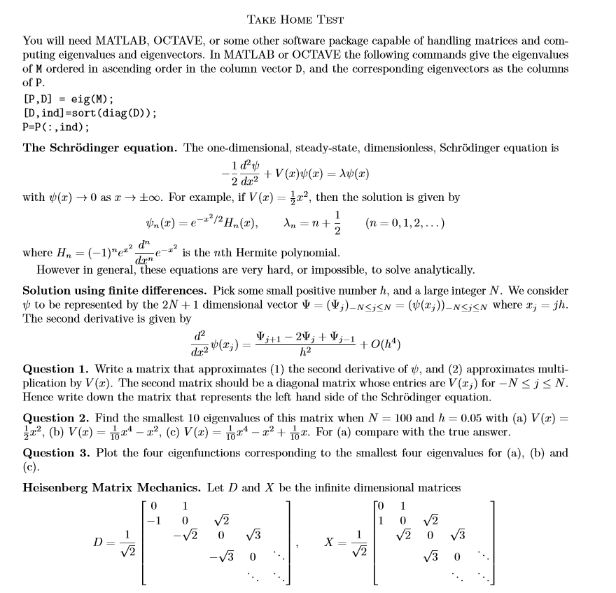 Solved Course is Numerical Linear Algebra Book is | Chegg.com