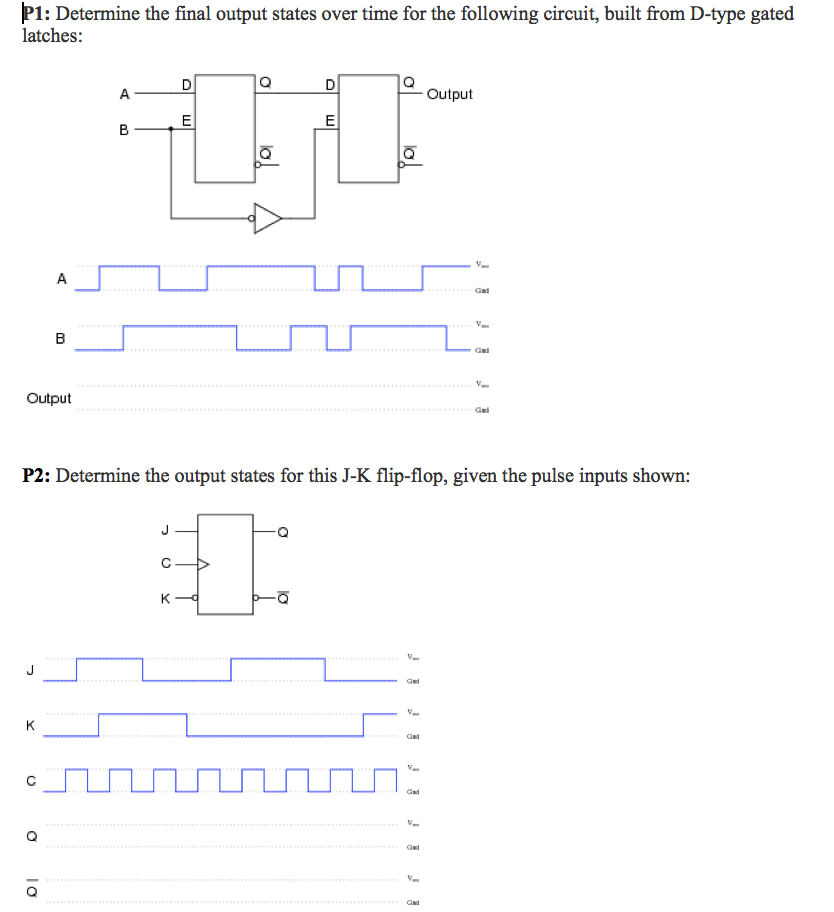 Solved Determine the final output states over time for the | Chegg.com