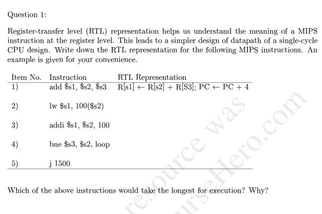 Solved Register-transfer level (RTL) representation helps us | Chegg.com